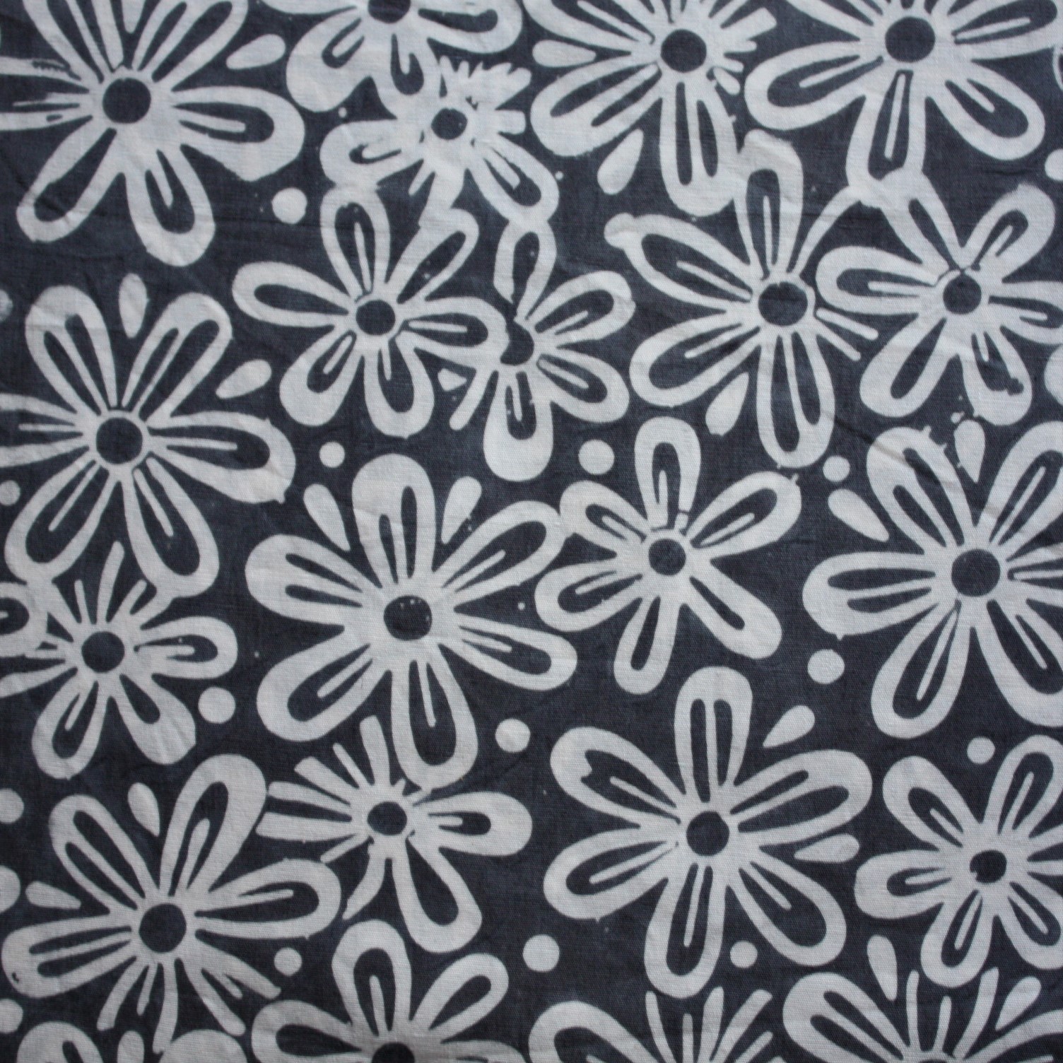 Grey and White Floral Batik | Sew Materialistic